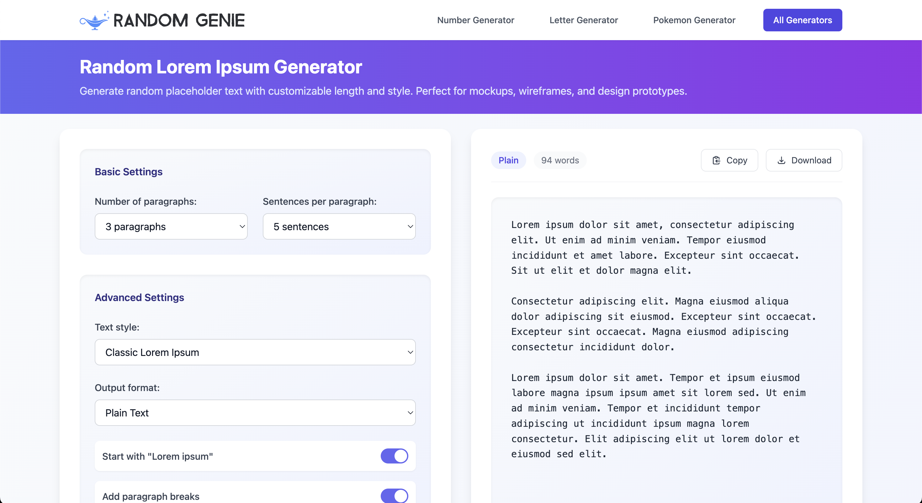 Random Lorem Ipsum Generator Generate Random Placeholder Text